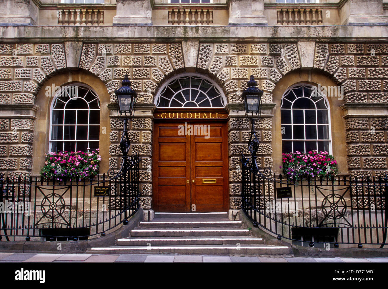 entrance, wooden doors, The Guildhall, Guildhall, Town Hall, High ...