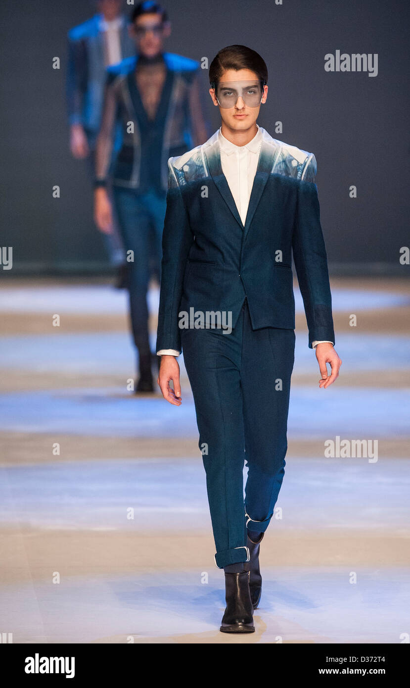 A model showcases designs on the runway by Lee Pak Ho during the Hong ...