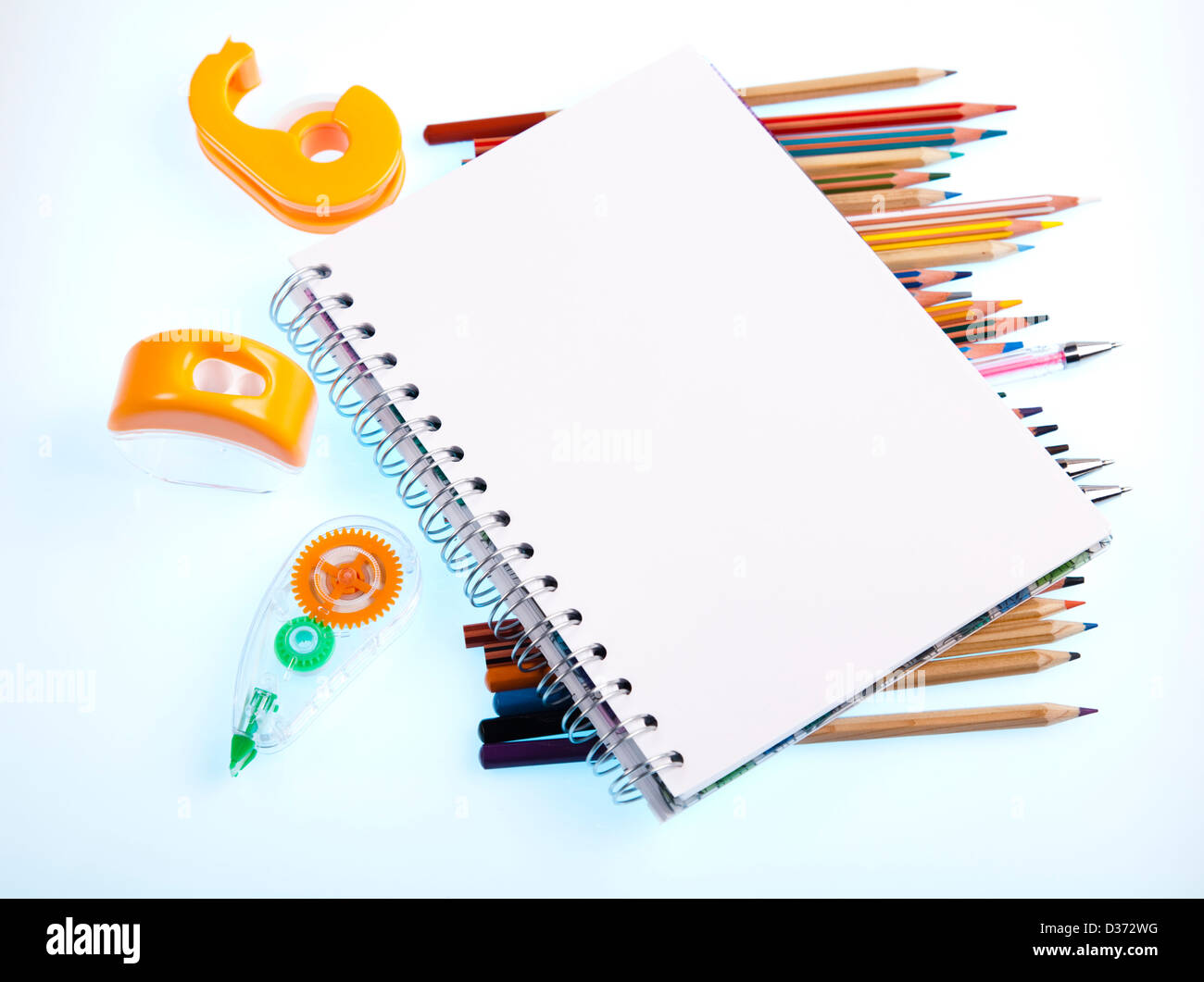 School tools on a white background Stock Photo - Alamy