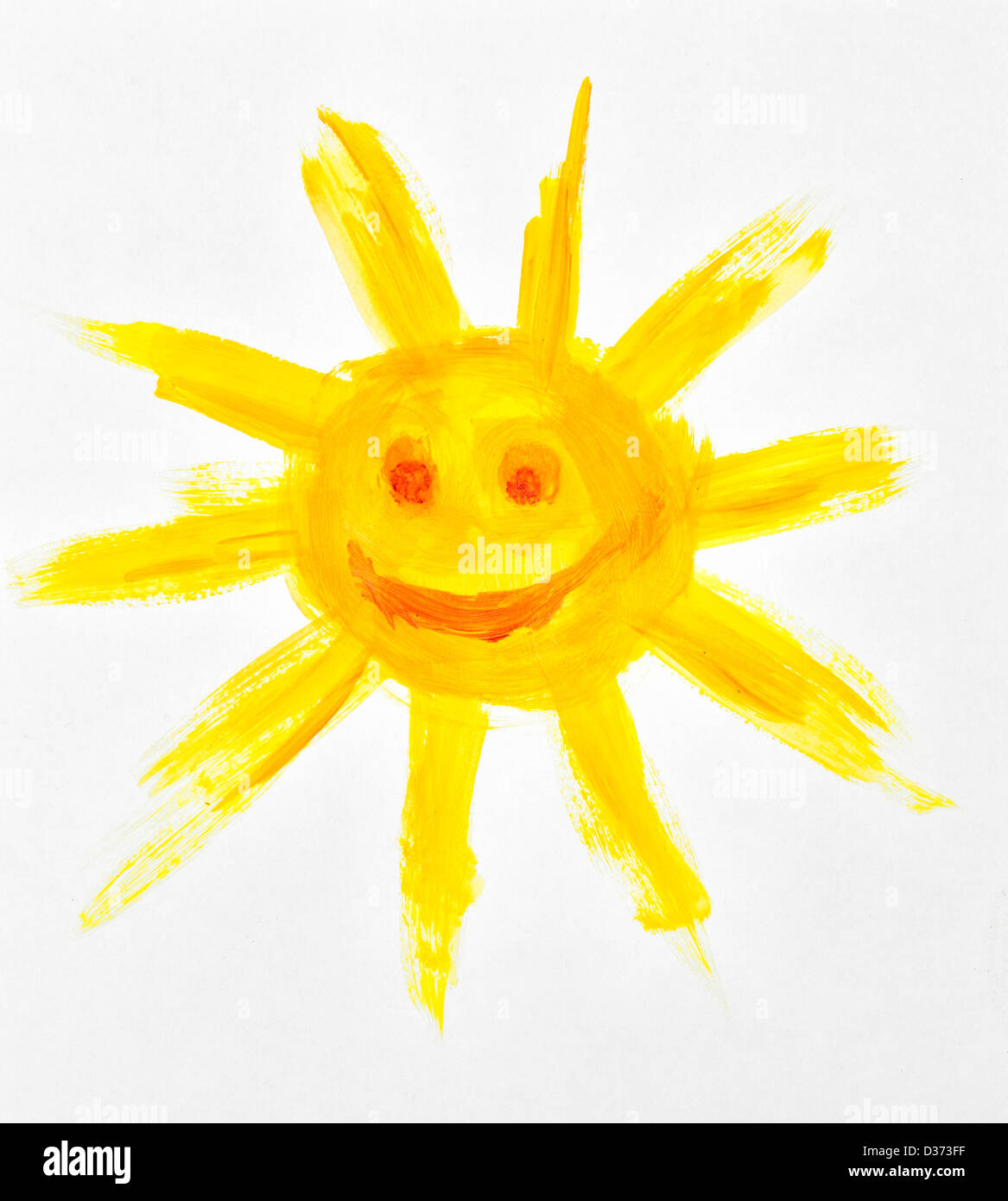 Childs painting of the sun Stock Photo - Alamy