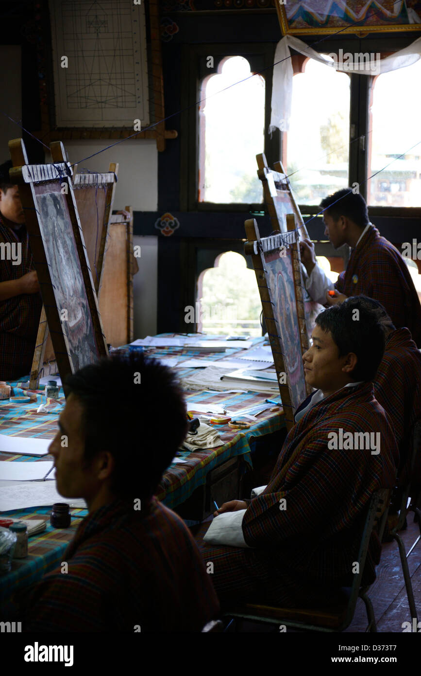 National Institute for Zorig Chusum. Traditional arts and craft school in Bhutan,Students in ...