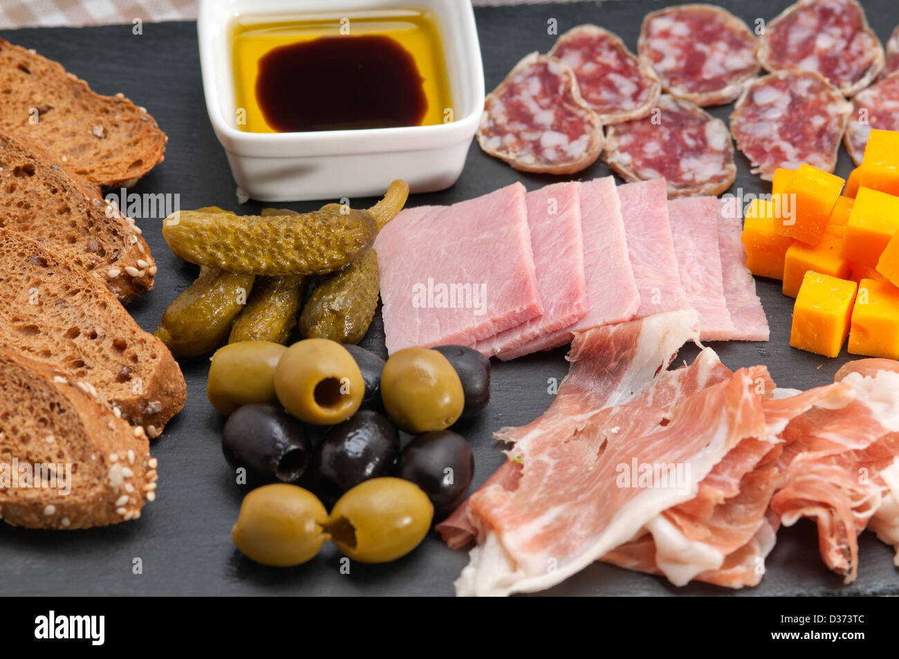 assorted fresh cold cut platter Italian appetizer Stock Photo - Alamy