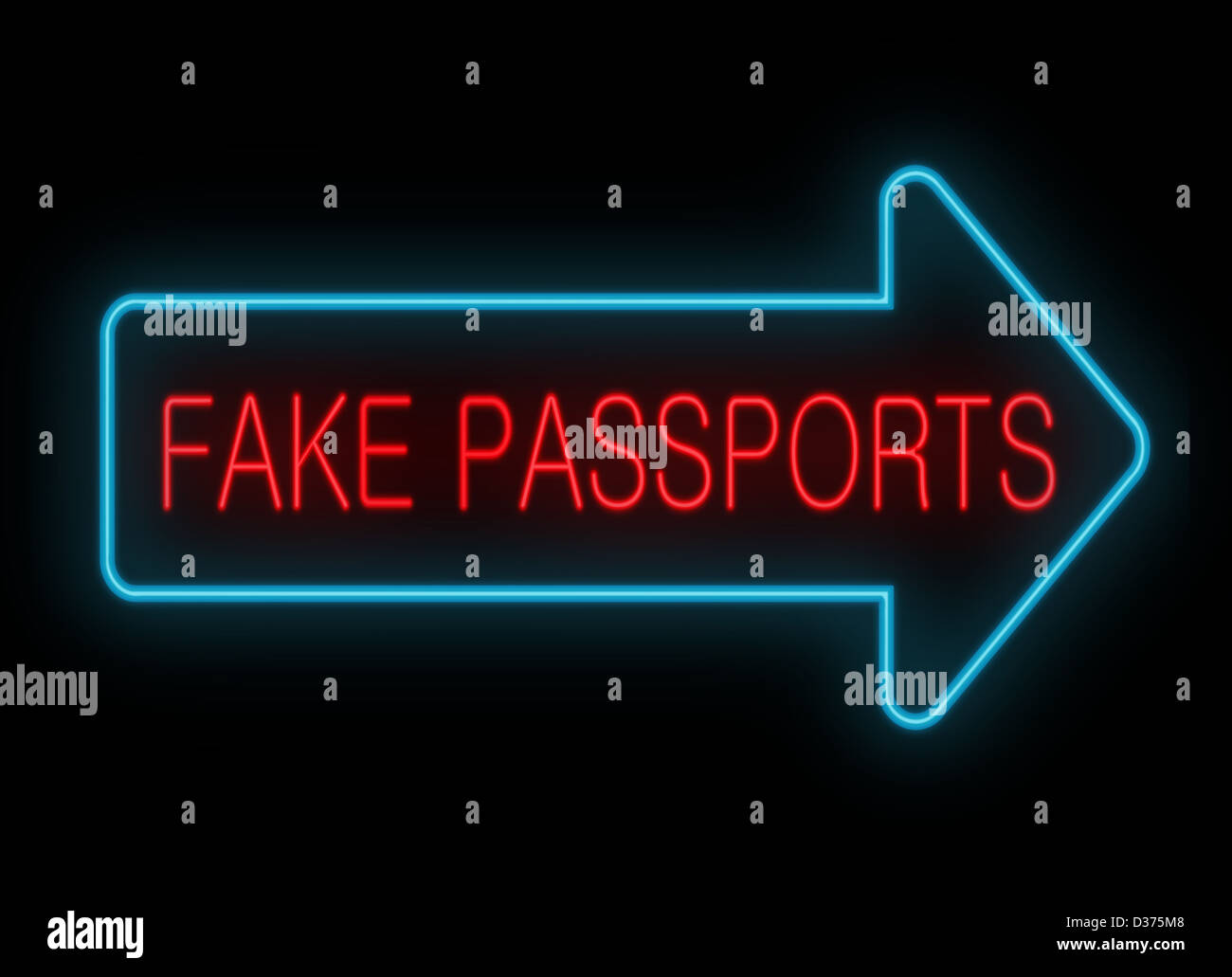 Fake passport sign Stock Photo - Alamy