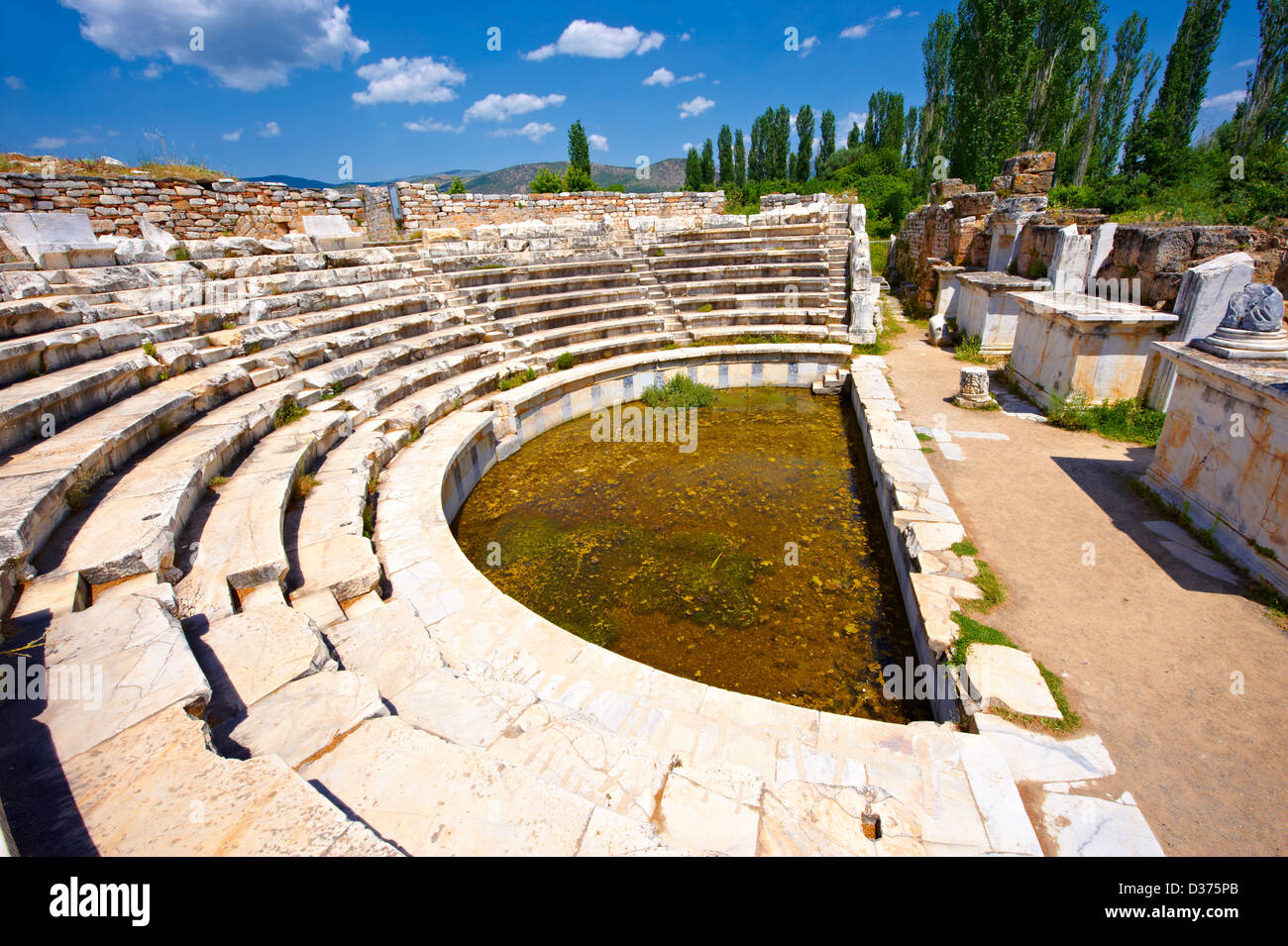 Roman Odeon Theatre of Aphrodisias Archaeological site, Turkey Stock ...