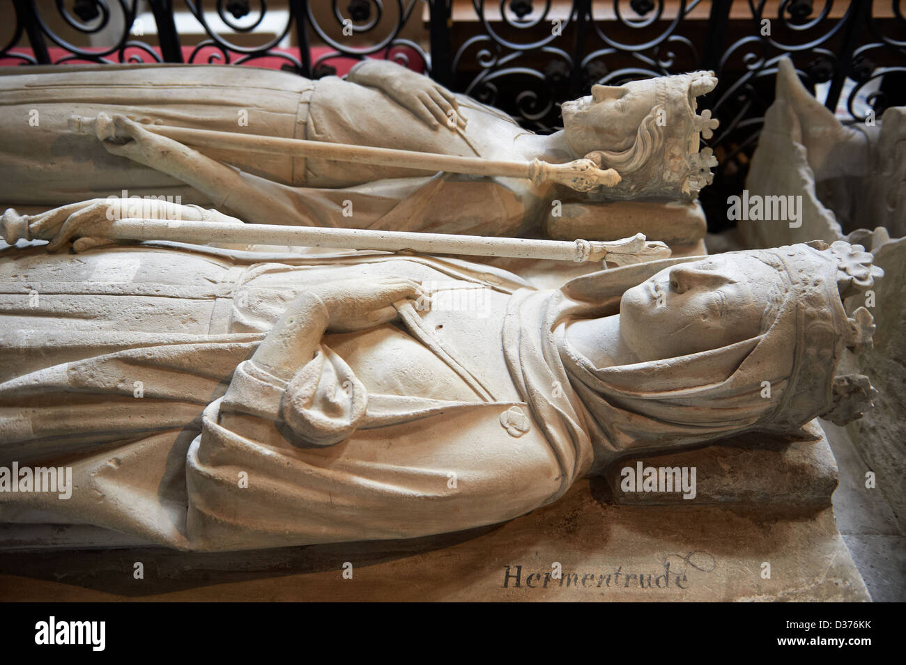Medieval tomb of, rear, Carloman (751 - 771), King of Burgundy and ...