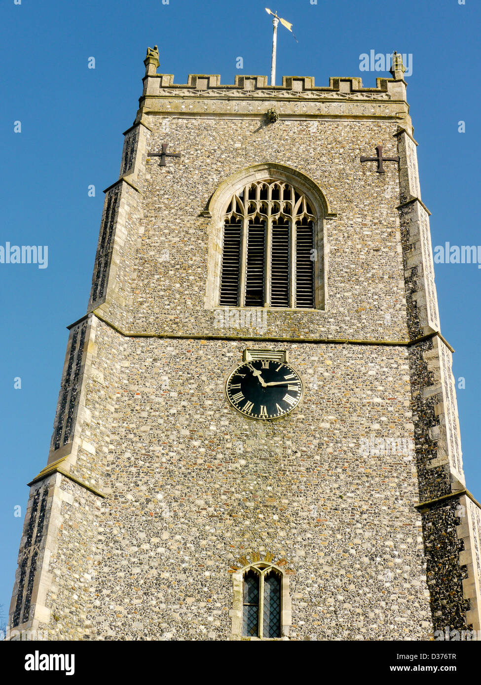The clock tower of the twelfth century Church of Saint Michael in ...