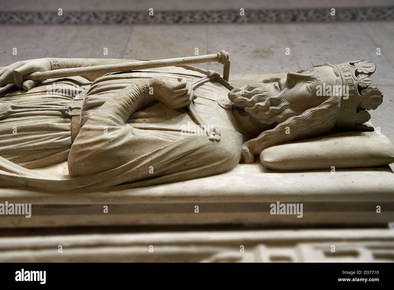 Medieval tomb of Clovis 1st (465 - 511) King of France from 481 to 511, Cathedral Basilica of ...