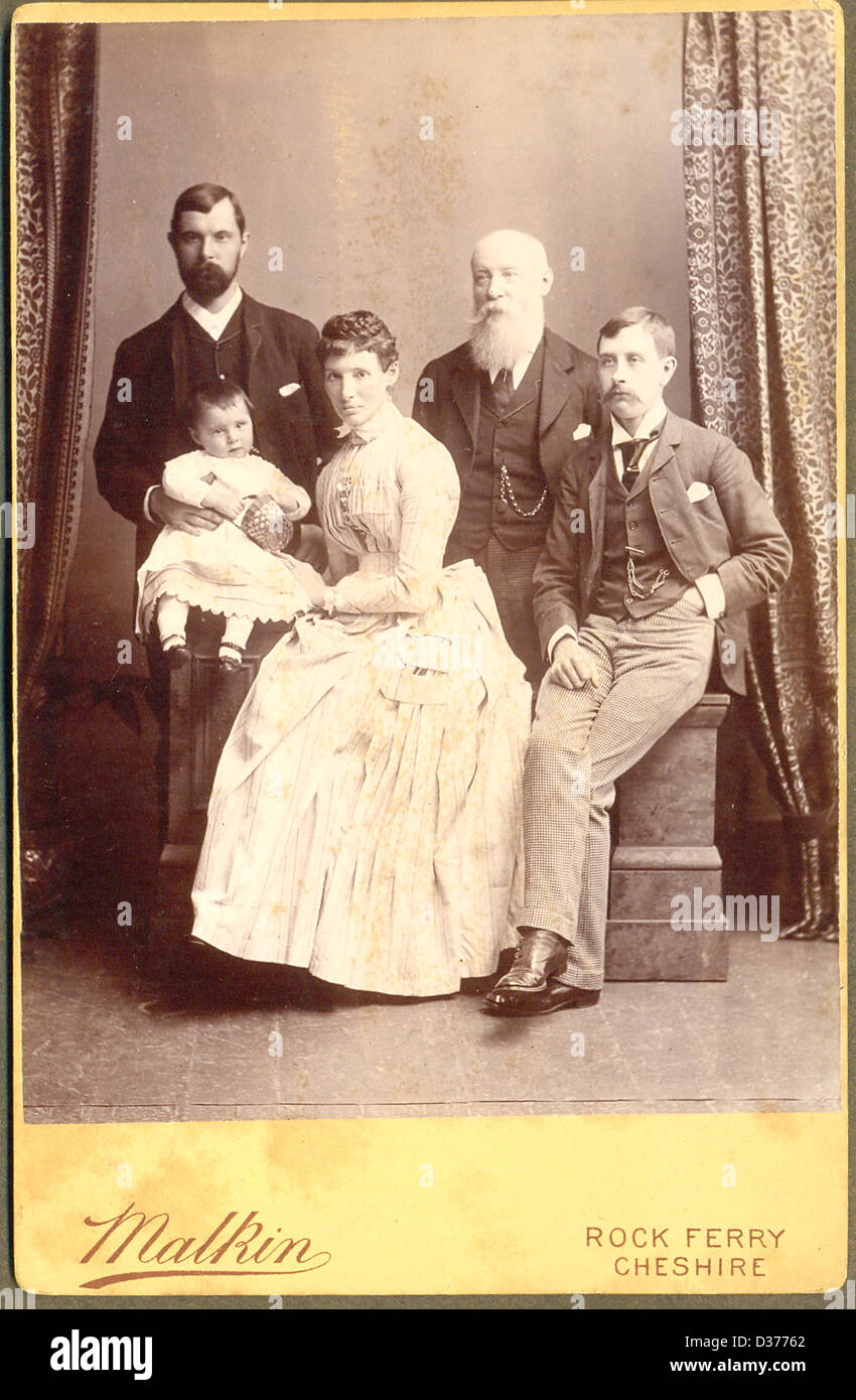 Victorian cabinet portrait photograph of three generations circa 1885 ...