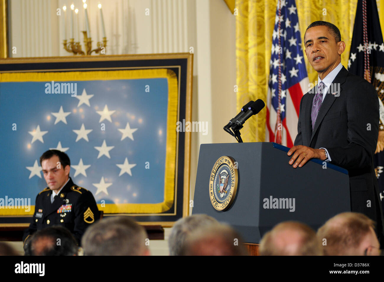 US President Barack Obama speaks before presenting the Medal of Honor ...
