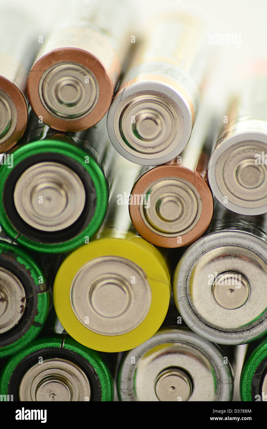 Composition with alkaline batteries Stock Photo - Alamy
