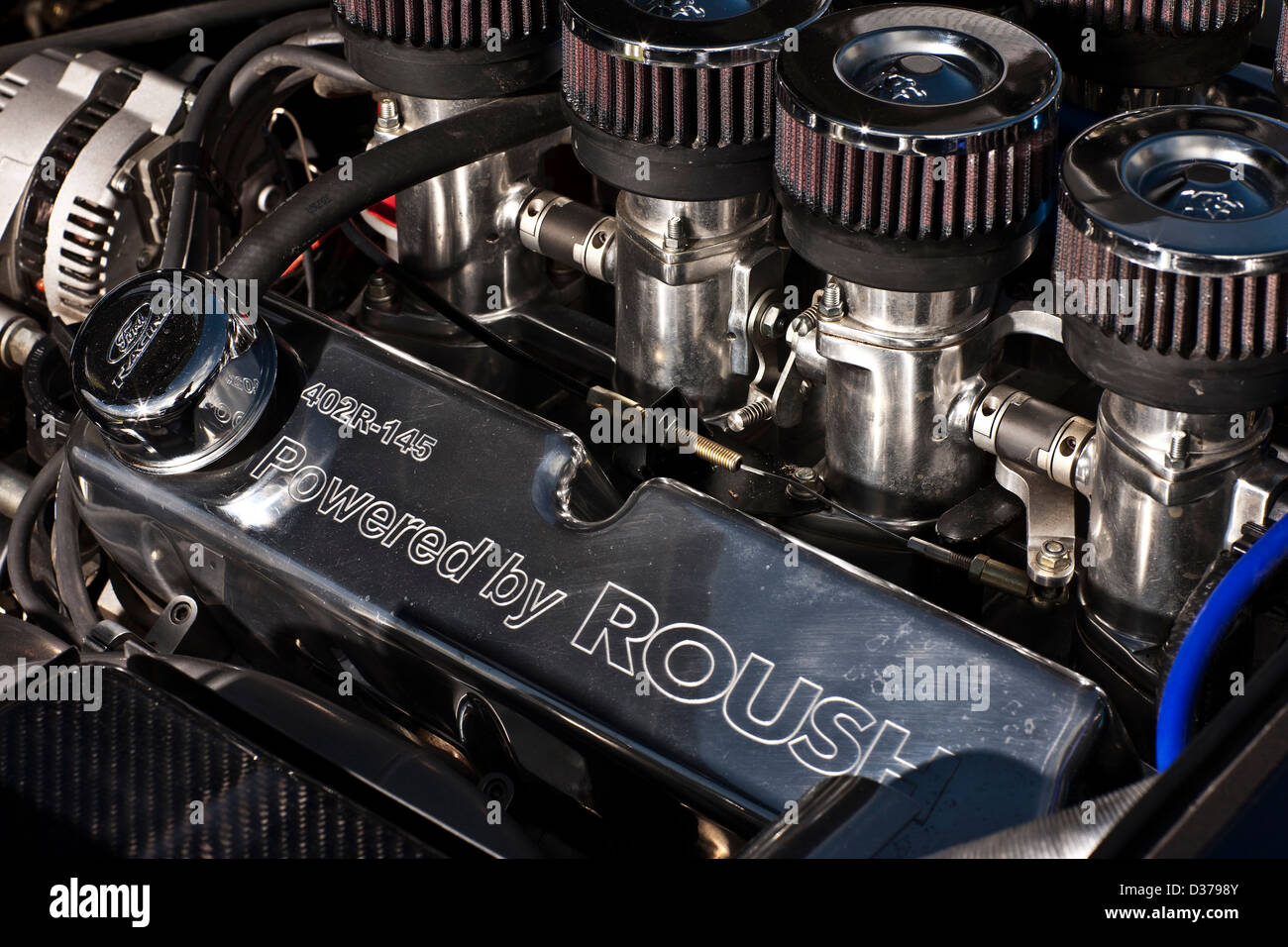 Engine detail in the Shelby Daytona Cobra Coupe racing car, Winchester ...