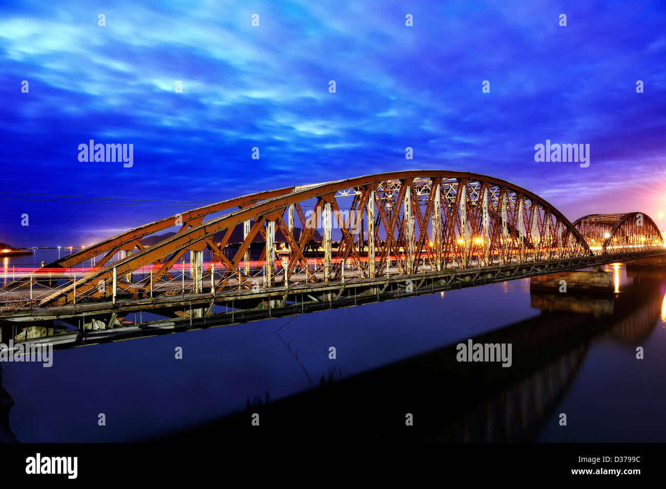 Old Iron bridge in Colindres, Cantabria, Spain Stock Photo - Alamy