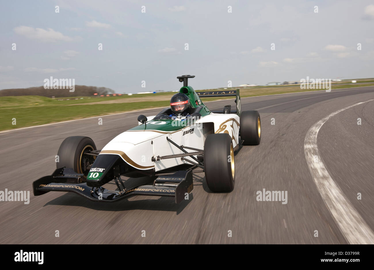 James Martin driving Formula one Jaguar racing car, Bedford autodrome ...