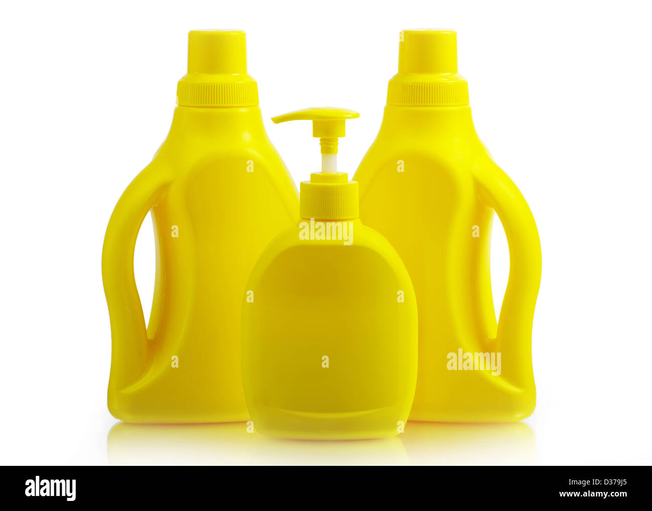 Colored plastic bottles isolated on white background Stock Photo - Alamy