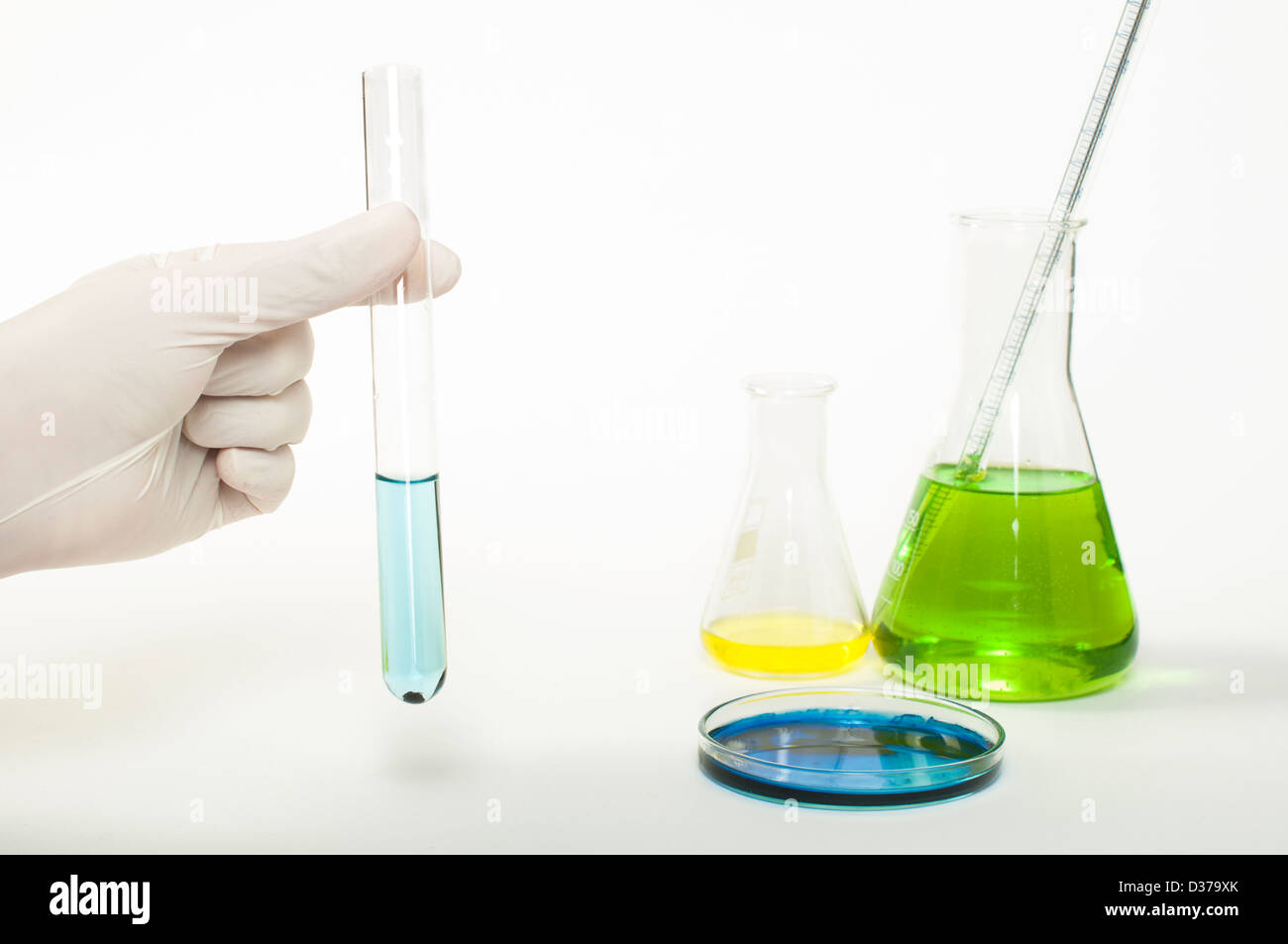 Laboratory glassware equipment. Laboratory beakers Stock Photo - Alamy