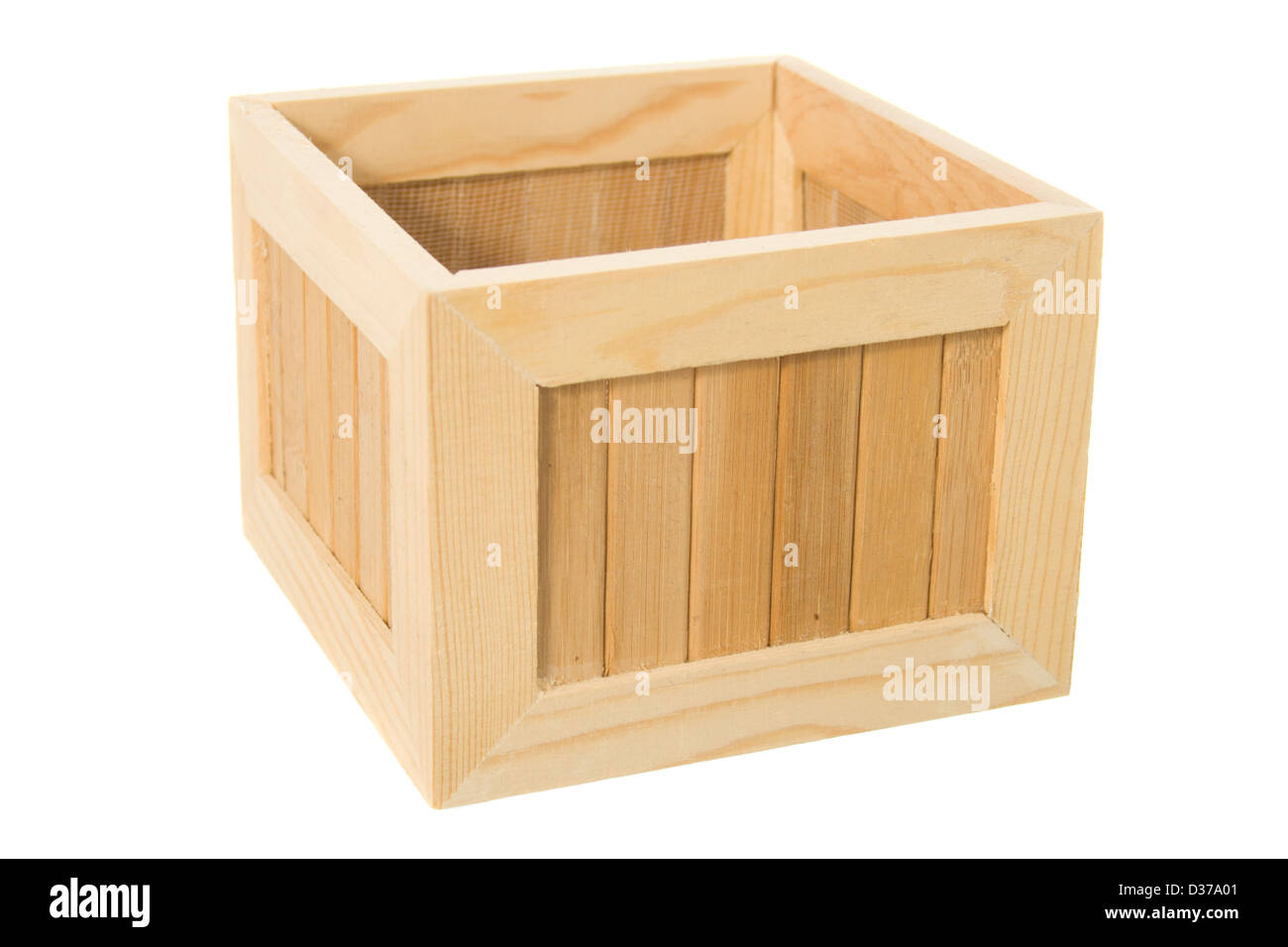Wooden box isolated on white background Stock Photo - Alamy