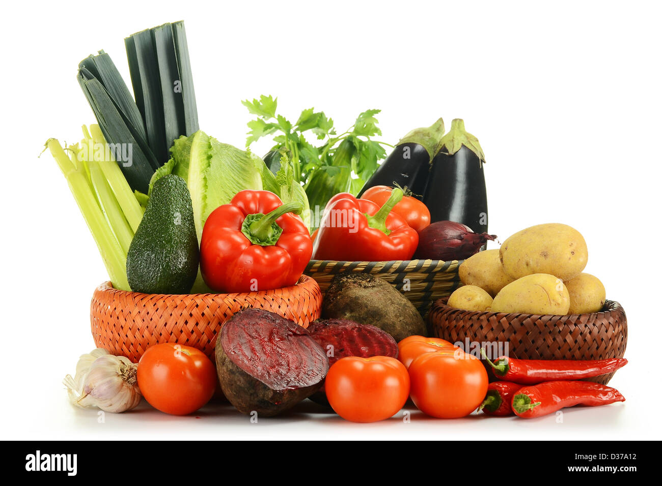 Composition with variety of fresh raw vegetables Stock Photo - Alamy