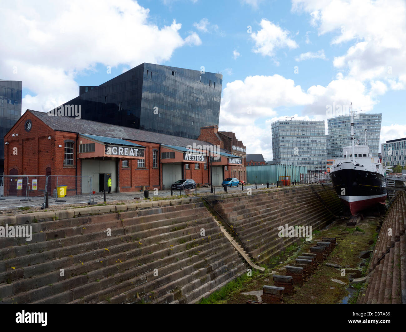 Old dry dock in Liverpool, with a brand new apartment building ...
