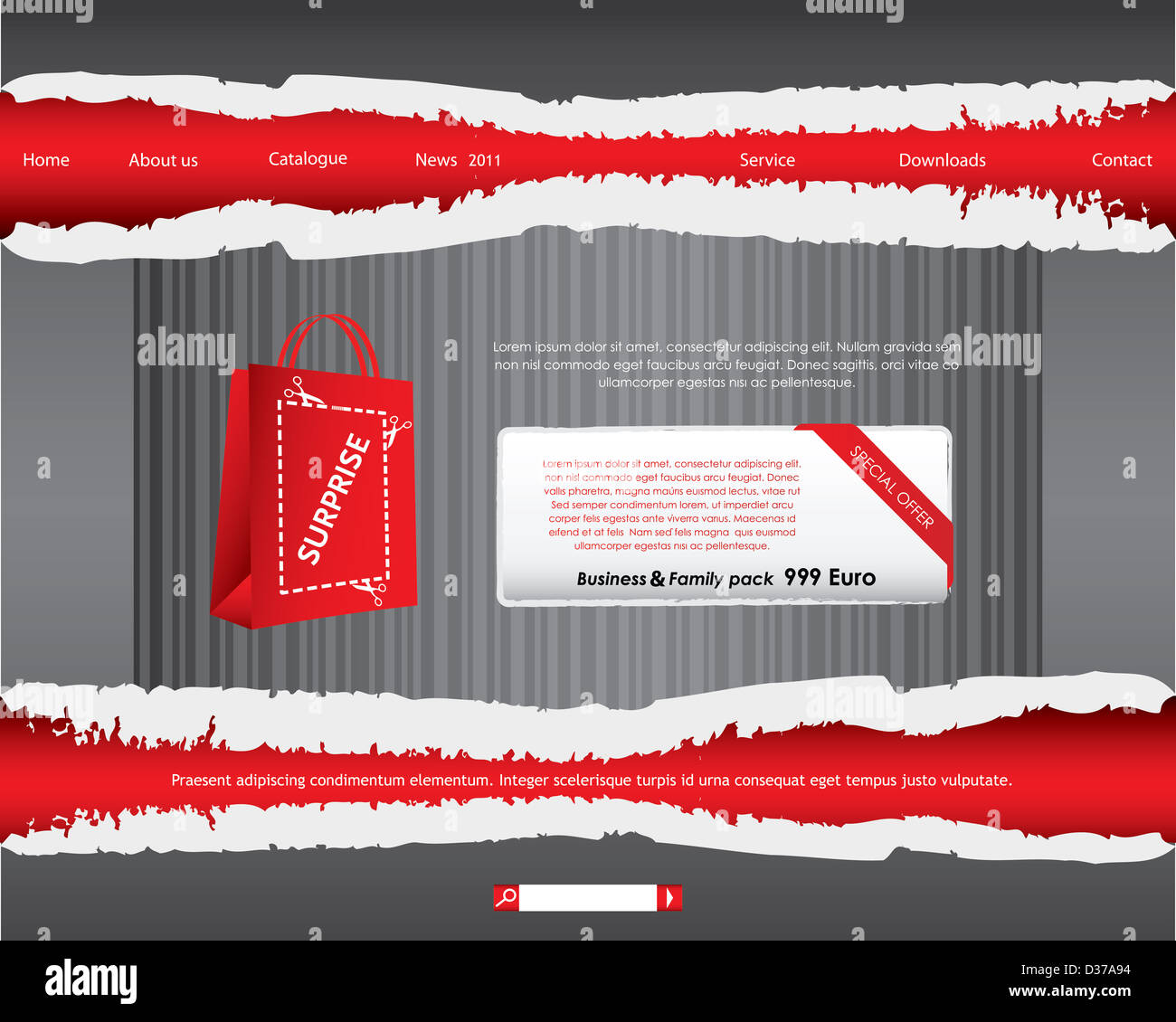 Website template - ripped paper design Stock Photo - Alamy