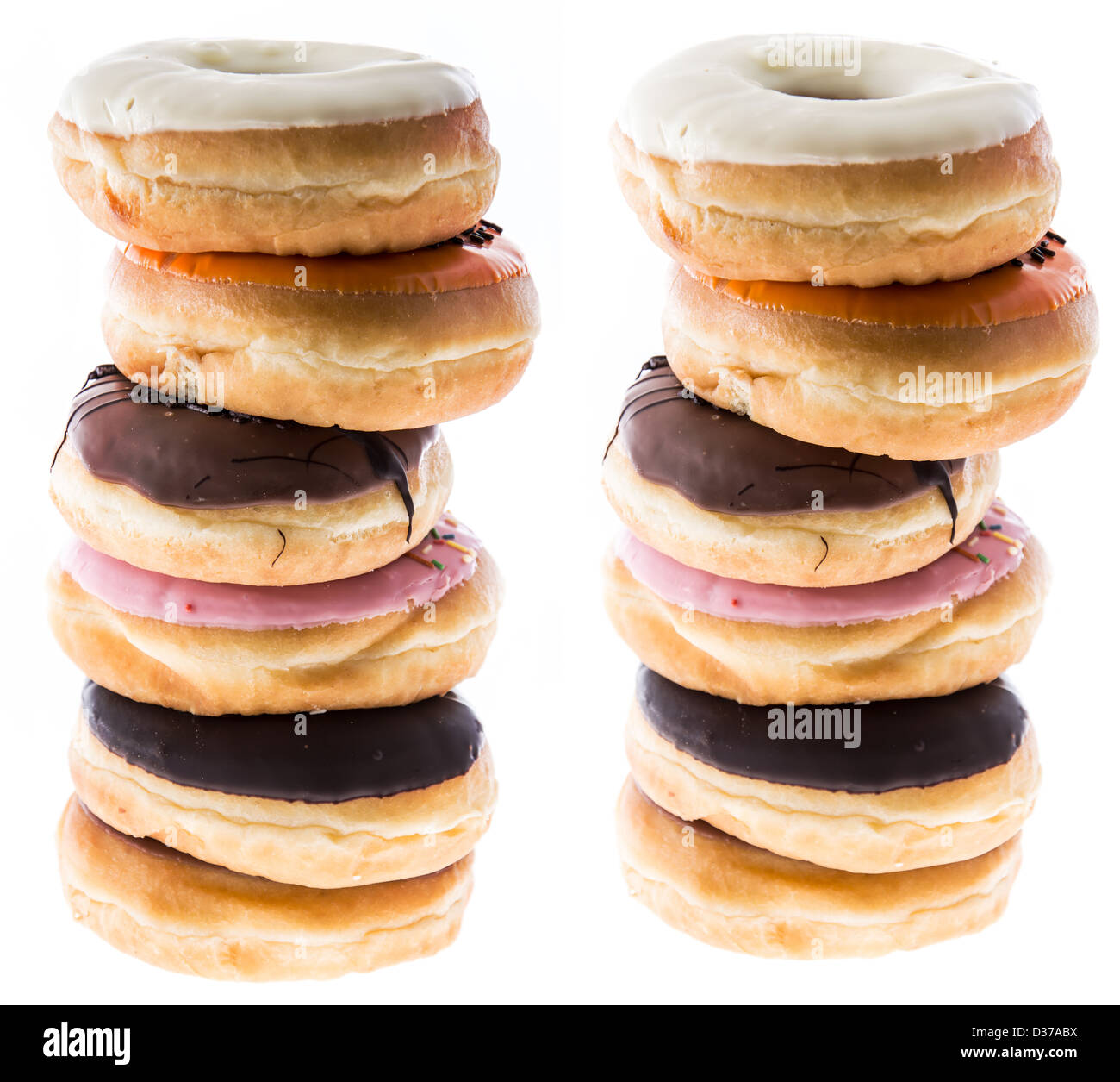 Stacked Donuts isolated on white background Stock Photo - Alamy