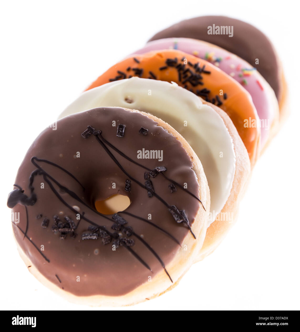 Mixed Donuts isolated on white background Stock Photo - Alamy