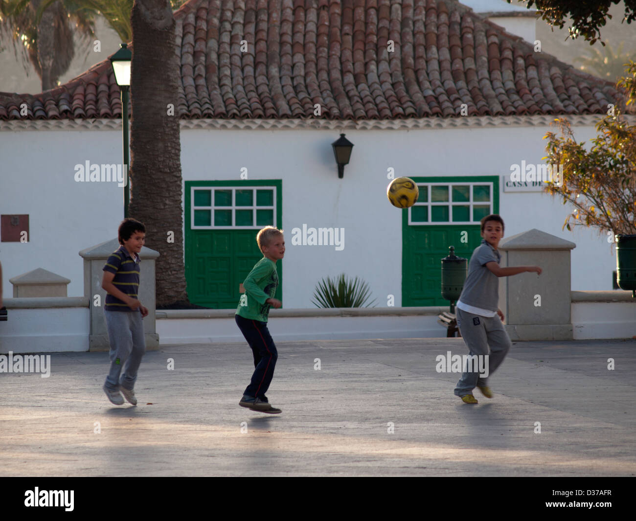 Spanish boys playing football hi-res stock photography and images - Alamy