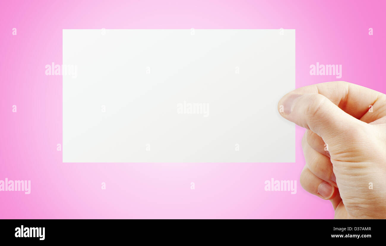 Hand holding paper Stock Photo - Alamy