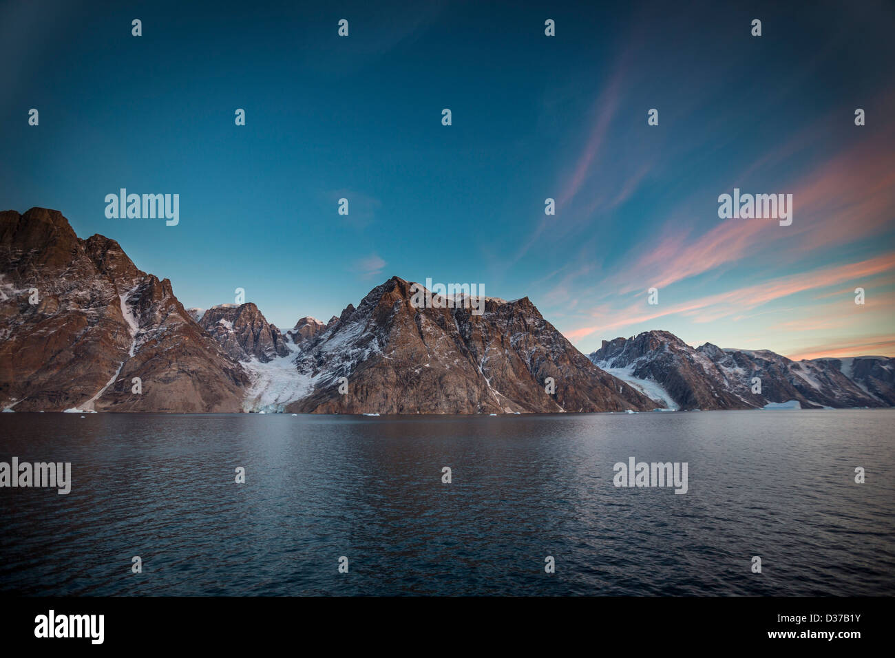 Mountain landscape, Scoresbysund, Greenland Stock Photo - Alamy