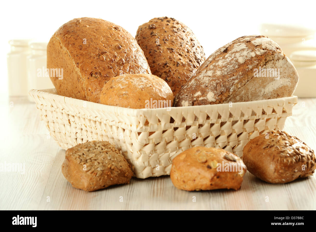 Composition with loafs of bread Stock Photo - Alamy