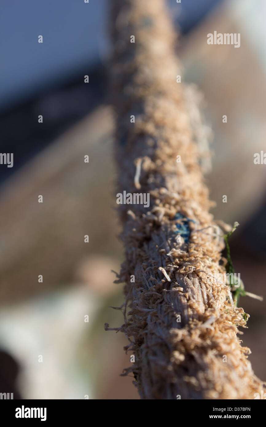 Worn rope / line part out of focus Stock Photo - Alamy