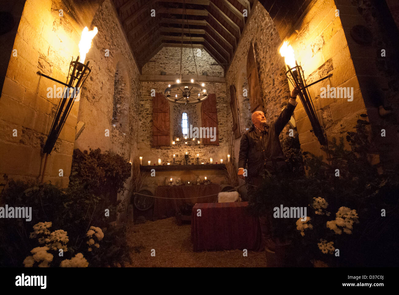 Interior of The Ancient Norman Church At Dode Great Buckland Kent UK ...