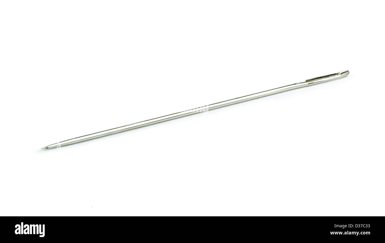 Sewing needle close up. White isolated Stock Photo - Alamy