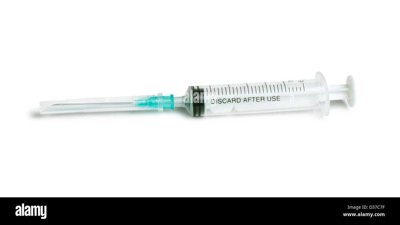 Medical syringe white isolated studio shot Stock Photo - Alamy