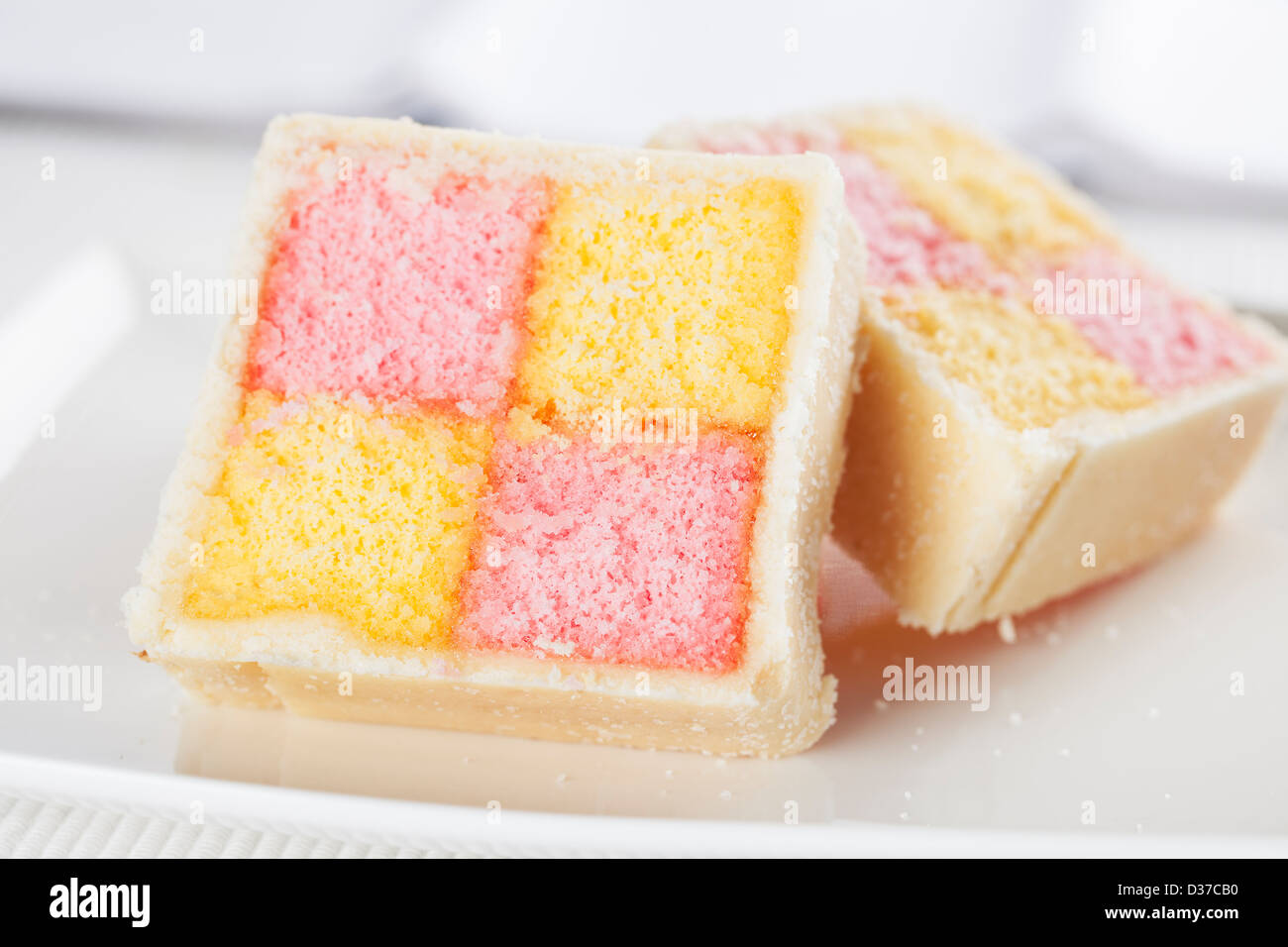Battenburg cake for afternoon tea Stock Photo - Alamy