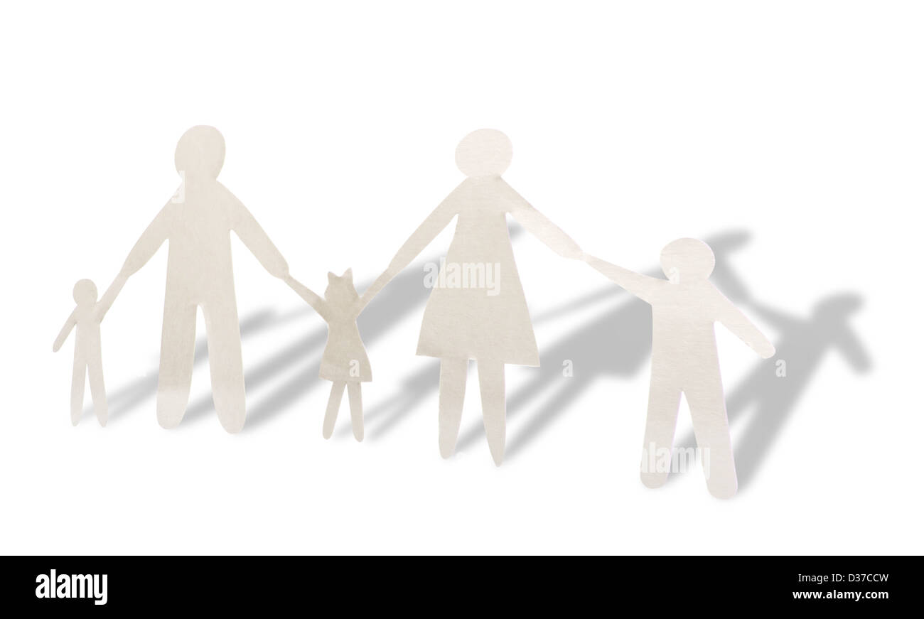 Silhouette family paper Cut Out Stock Images & Pictures - Alamy