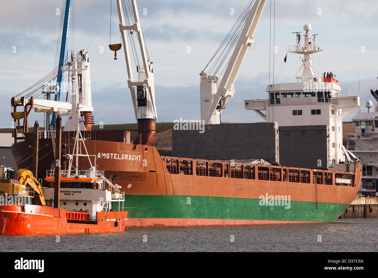 Small coastal cargo ship Montrose Docks Scotland Stock Photo - Alamy
