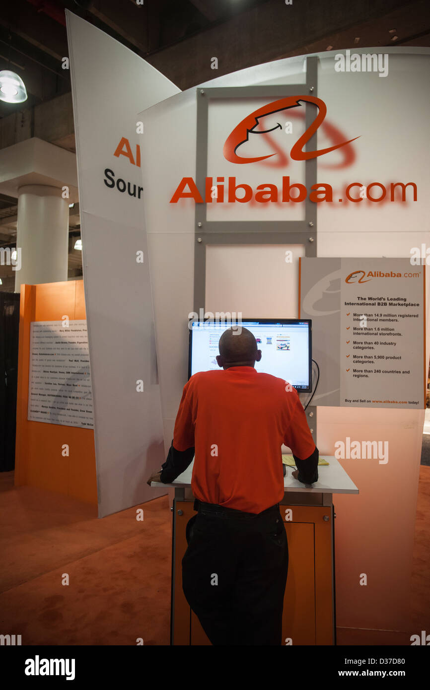 Alibaba.com booth at the 110th American International Toy Fair in the ...