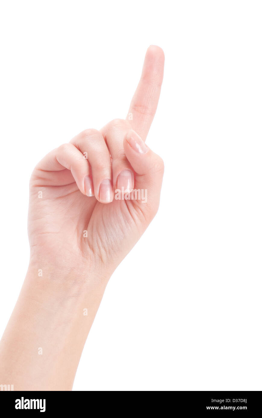 Hand with index finger, isolated on a white background Stock Photo - Alamy