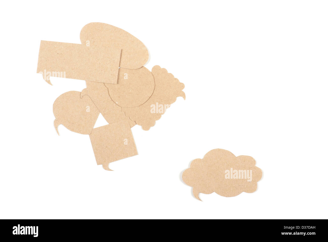 the thought of old paper isolated on white Stock Photo - Alamy