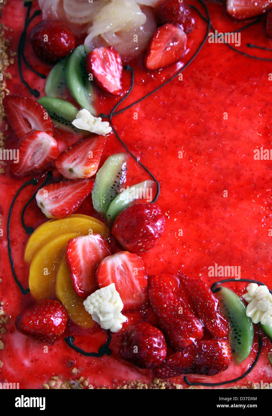 Piece of a pie with fruit Stock Photo - Alamy