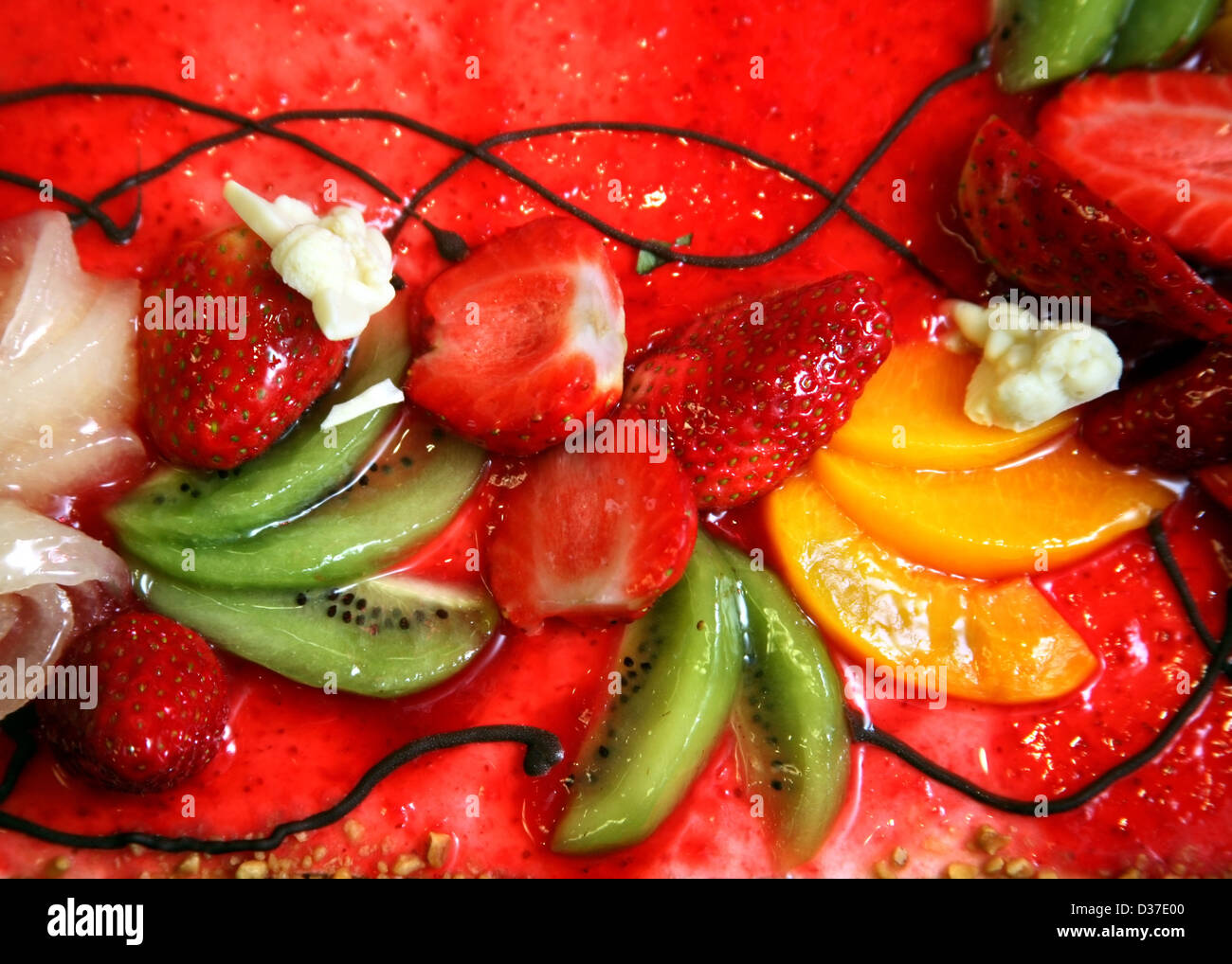 Piece of a pie with fruit Stock Photo - Alamy