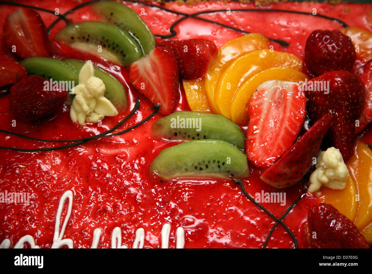 Piece of a pie with fruit Stock Photo - Alamy