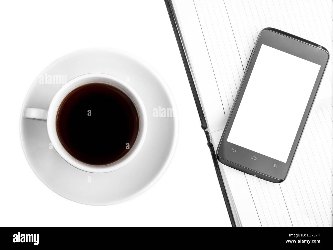 Modern workplace with mobile phone Stock Photo - Alamy