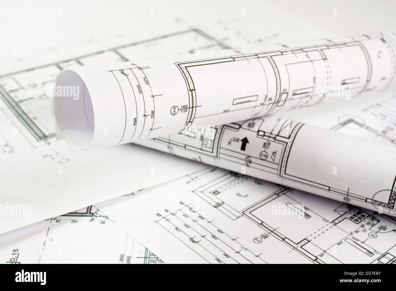 Architect rolls and house plans Stock Photo - Alamy Architect rolls and house plans Stock Photo - Alamy