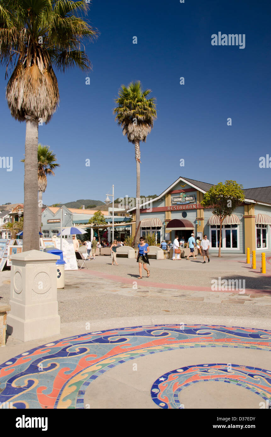 California, Pacific Coast, Avila Beach. Downtown waterfront pier area ...