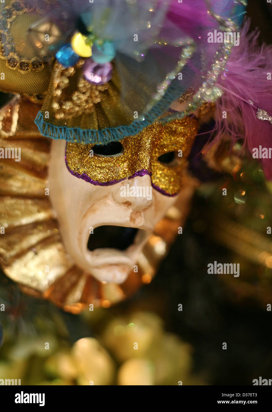Mask of the Carnival with suffering grimace Stock Photo - Alamy