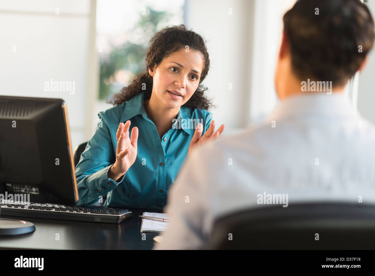 Man interview woman hi-res stock photography and images - Alamy