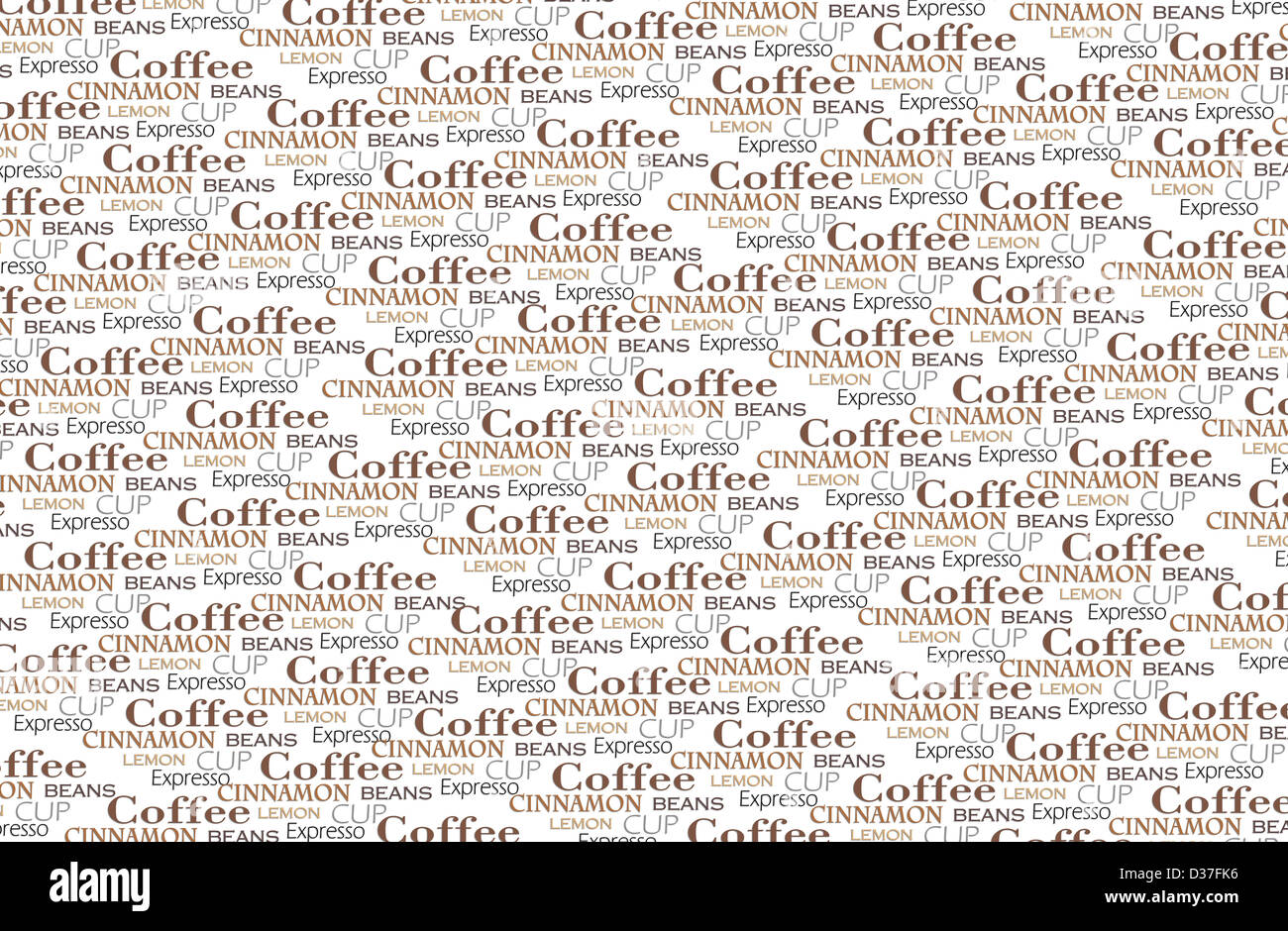 Coffee words background Stock Photo - Alamy