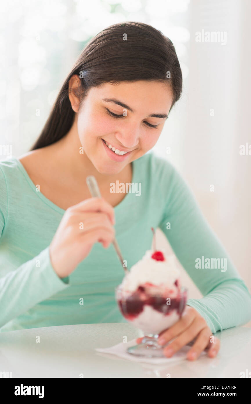 Person eating ice cream spoon hi-res stock photography and images - Alamy