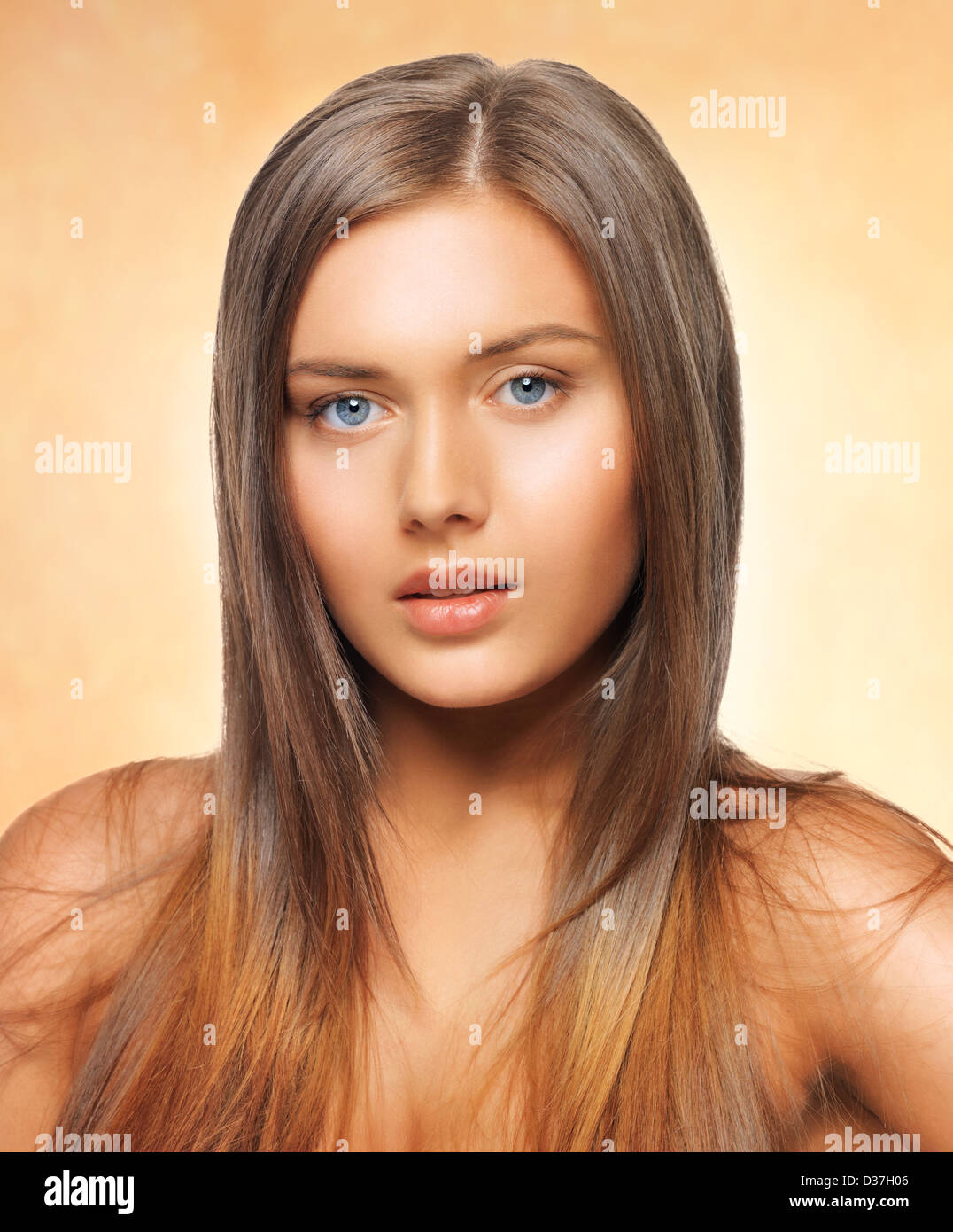beautiful woman with long hair Stock Photo - Alamy